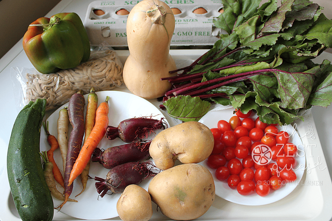 My half of the Vegetarian small share this week (above photo) and what ...